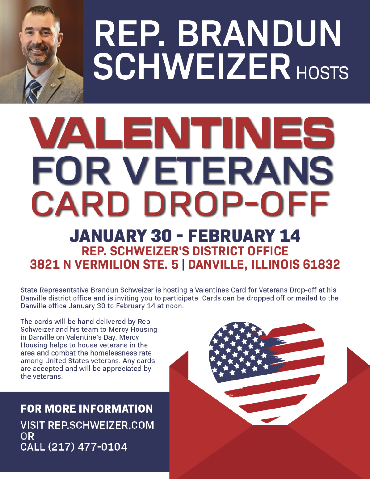 Valentines for Veterans Card Drop-Off - Brandun Schweizer